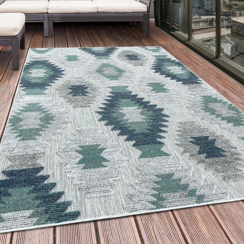 Ayyildiz, Kusový koberec Bahama 5153 Blue – na ven i na doma, 80x250, modrá, chodba / předsíň