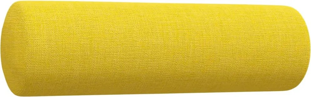 2dílná sedací souprava s polštáři světle žlutá textil 3278340