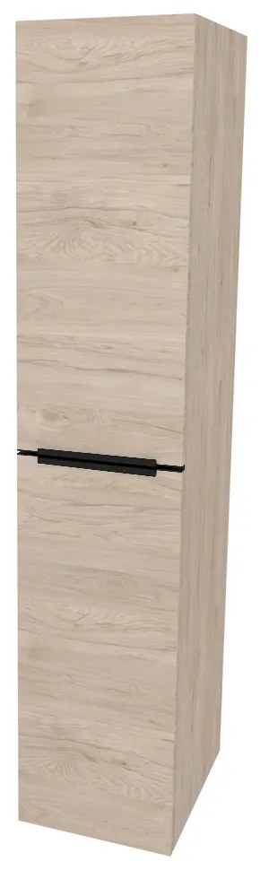 Mereo Mereo, Mailo, koupelnová skříňka vysoká 170 cm, černé madlo, Multidecor, CN594LPBLRH1