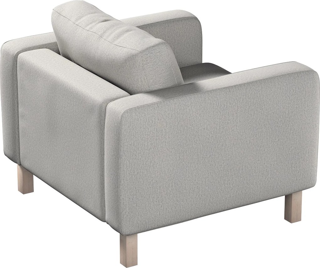 Potah na křeslo IKEA Karlstad, krátký barva šedá látka pletený vzor
