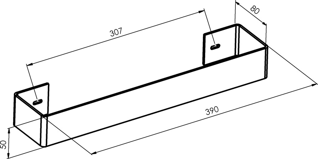 Sapho Sapho, TABELLA držák ručníků 390mm, černá mat, MI390B