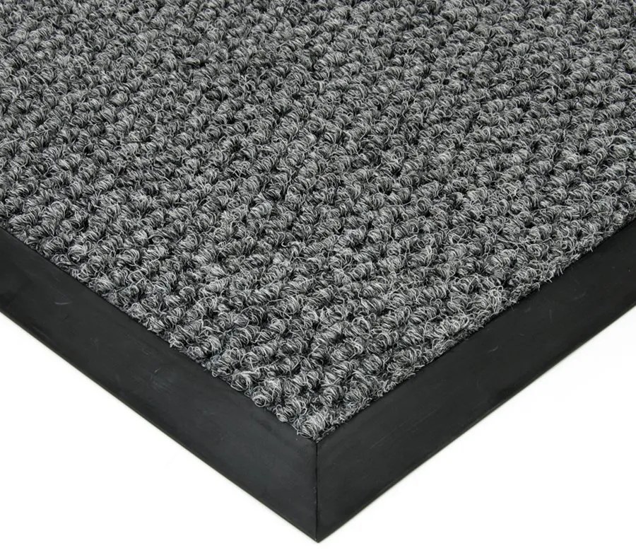 Šedá textilní zátěžová vstupní čistící rohož Fiona - 50 x 80 x 1,1 cm