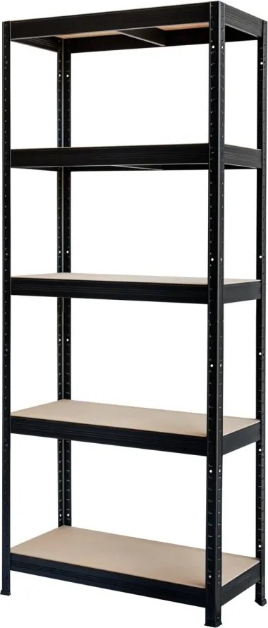 System Bezšroubový policový regál Futur 200 - 1800 mm x 1200 mm x 450 mm, černá