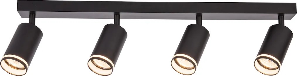 Bodové svítidlo Pipe Ring, 4x černé kovové stínítko, b
