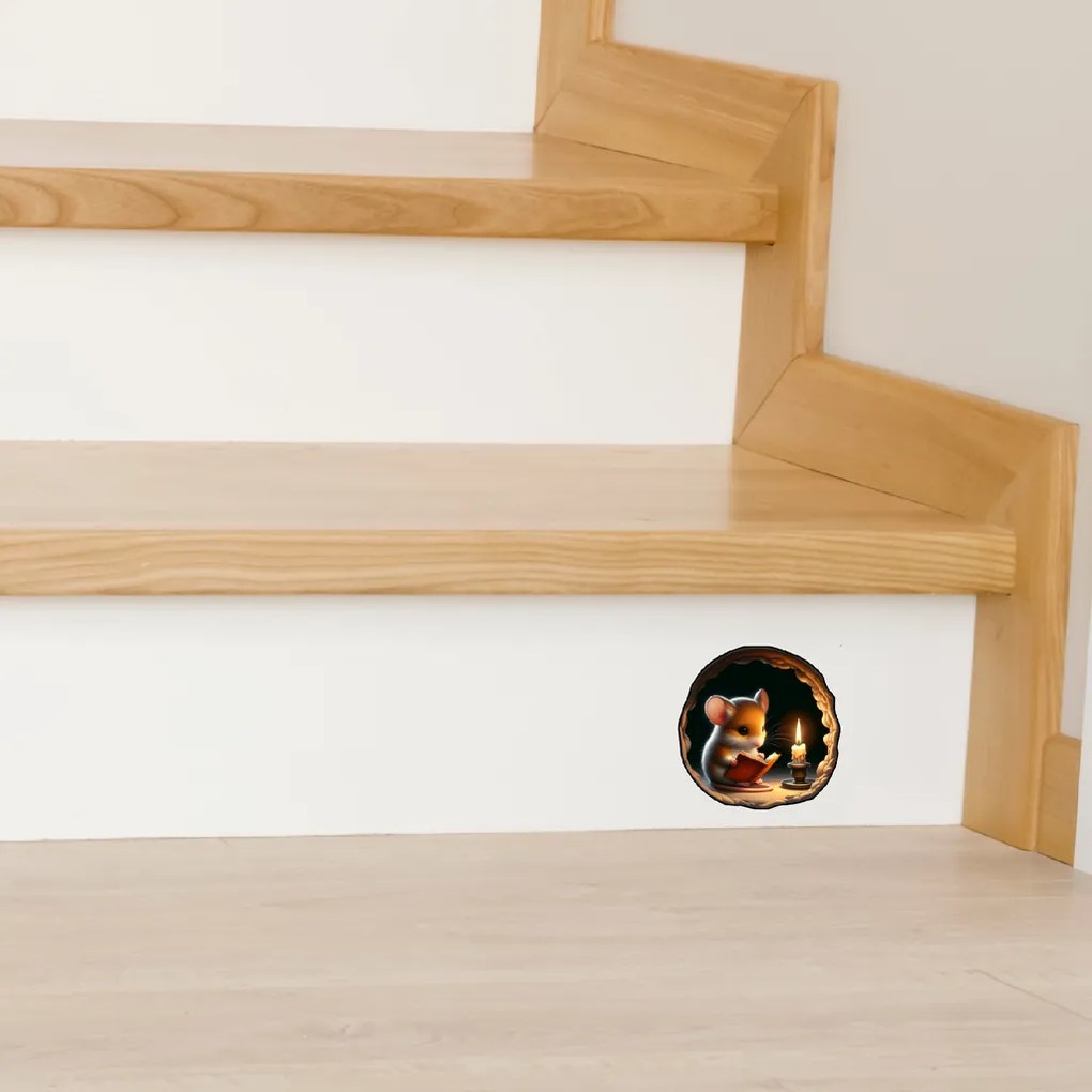 PIPPER. Samolepka na zeď "Myš v domečku 7"