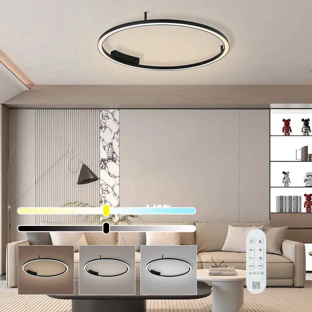 Immax NEO FINO stropní (nástěnné)svítidlo černé 80cm 55W 4285lm Tuya Zigbee 3,0 s DO