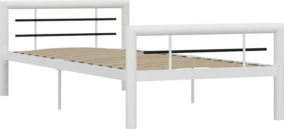 Rám postele bíločerný kov 100 x 200 cm 284545