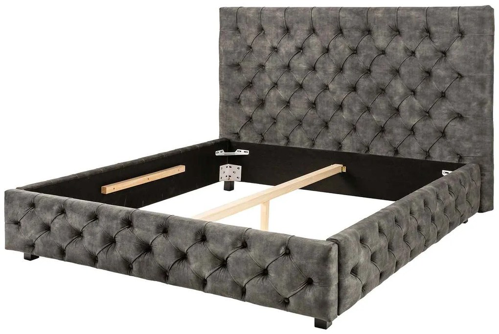 Designová postel Laney 180 x 200 cm olivově šedý samet - skladem