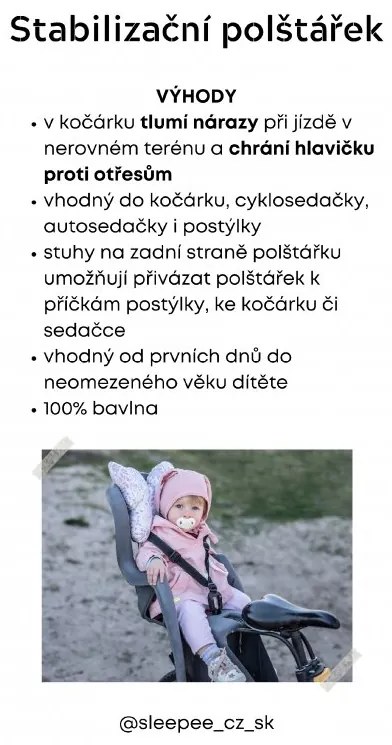 Sleepee Kojenecký stabilizační polštářek PUNTÍKY ve tvaru motýlka