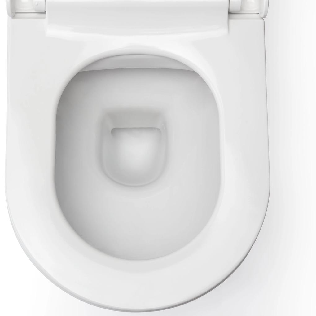 Cerano Puerto, WC mísa Rimless 500x350x290 mm + WC deska se zpomalovacím mechanismem Seggio, bílá lesklá, CER-CER-417851