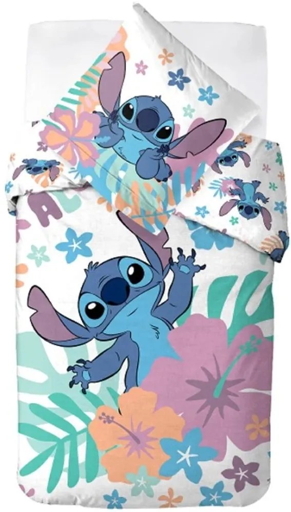 Dětské bavlněné ložní povlečení Lilo &amp; Stitch - motiv Aloha - 100% bavlna - 70 x 90 cm + 140 x 200 cm