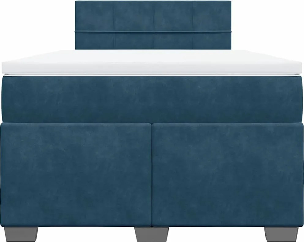 Box spring postel s matrací tmavě modrá 120x190 cm samet 3286262