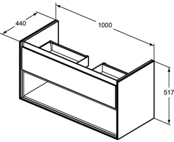 Ideal Standard Connect Air Skříňka pod umyvadlo, 100x44x51,7 cm, lesklá bílá E0828KN