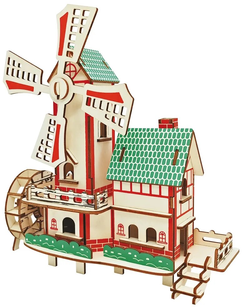 Woodcraft construction kit Woodcraft Dřevěné 3D puzzle Větrný mlýn
