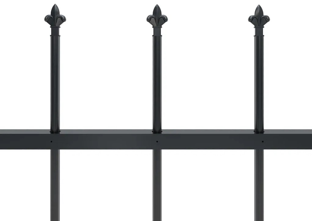 vidaXL Marketos Zahradní plot s kopím nahoře ocelový 838 x 150 cm černý