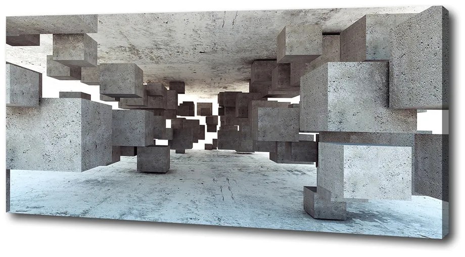 Wallmuralia Foto obraz tištěný na plátně Kvádry v betonu 125x50 cm