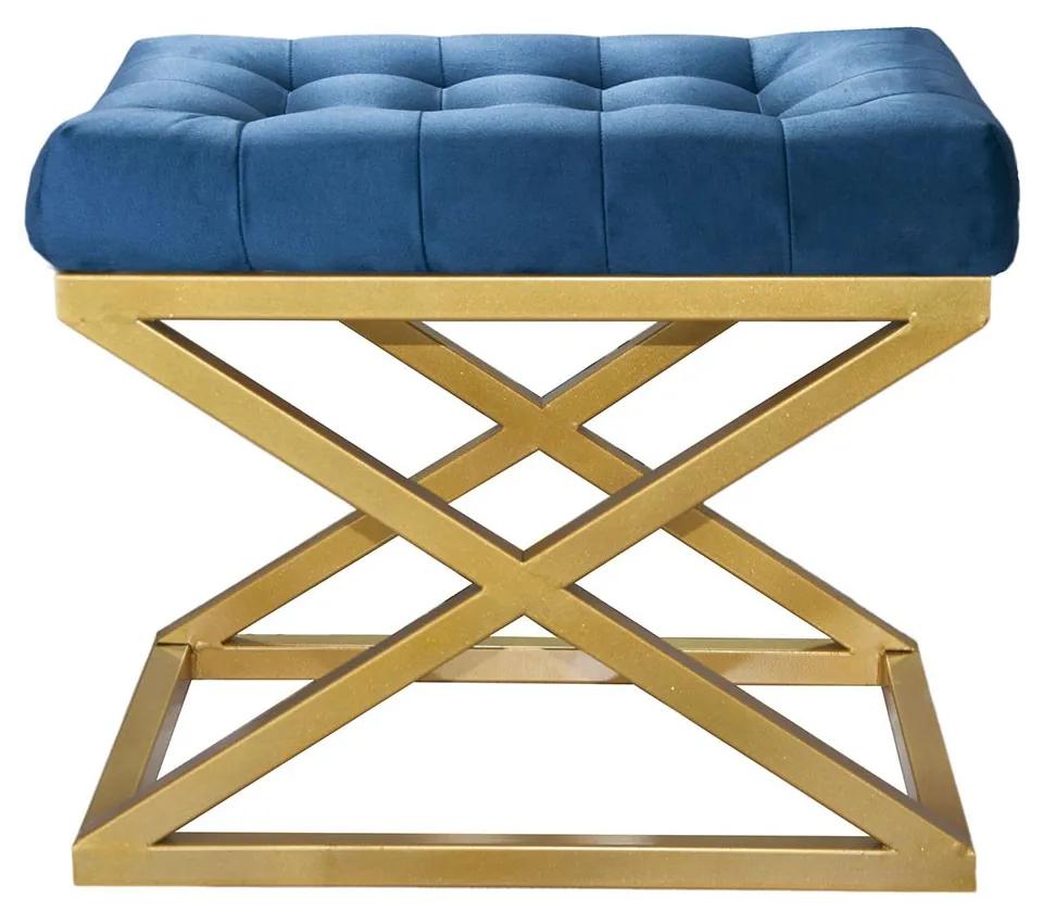 Atelier del Sofa Taburet Capraz - Gold, Blue, Zlatá, Modrá