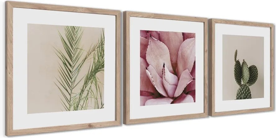 Tištěné obrazy v sadě 3 ks s rámem 30x30 cm Fresh – Styler
