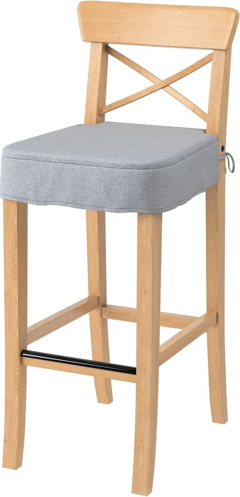 Sedák na židli IKEA Ingolf - barová barva šedá látka pletený vzor