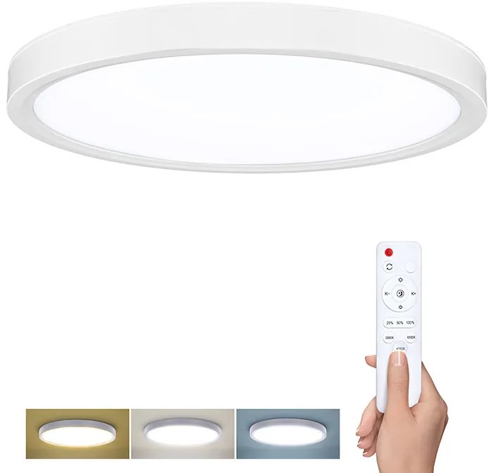 Solight LED osvětlení s dálkovým ovladačem Estela White, 60W, 4500lm, 50cm, změna chromatičnosti, stmívatelné