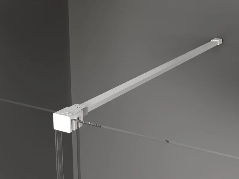 Mexen Velar, posuvné dveře do otvoru typ Walk-In 130 cm, 8mm čiré sklo, bílá, 871-130-000-03-20