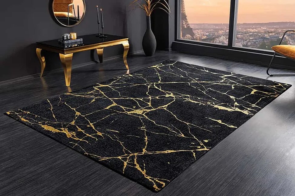 Designový koberec Plochá tkanina Mramor černá 240x160cm