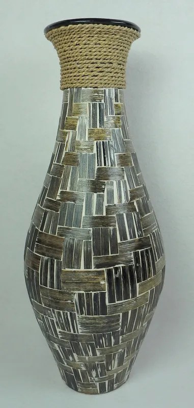 Váza NATURE 5, hnědá, keramika, ruční práce 80 cm