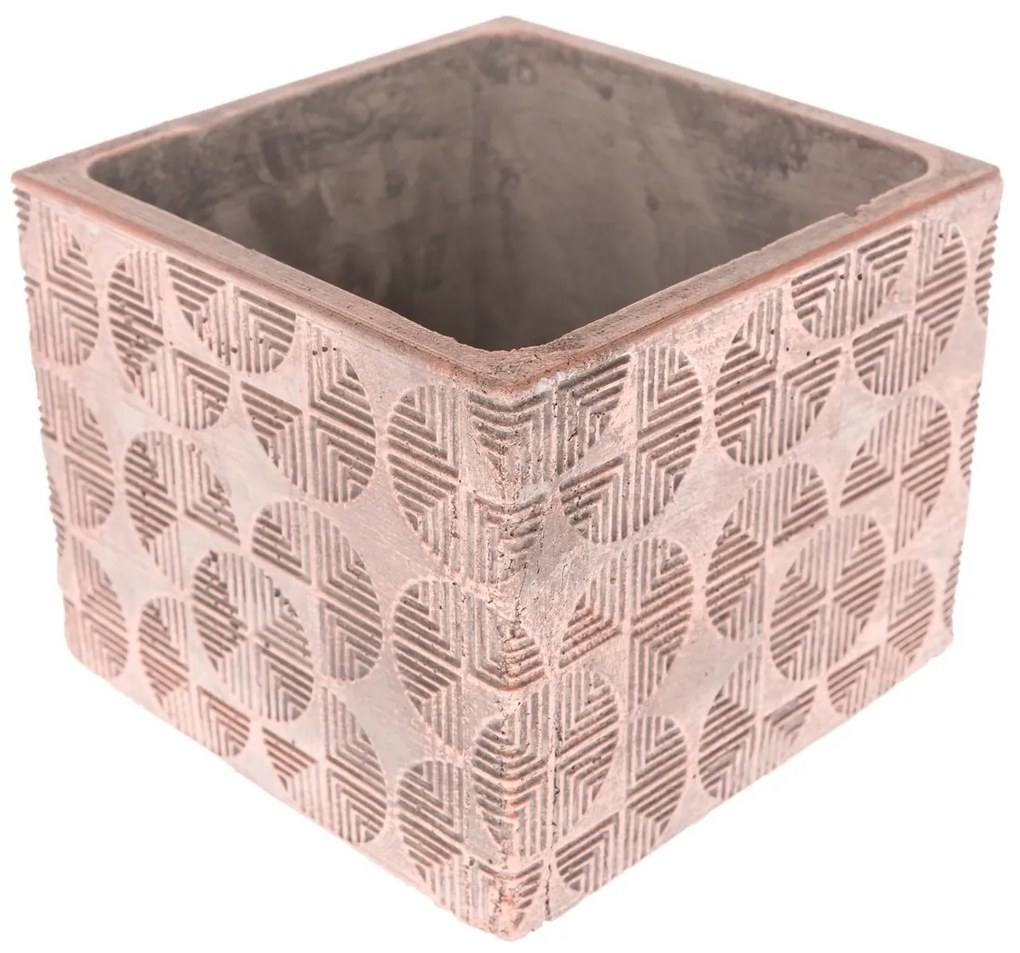 Betonový obal na květináč Geometric rings, 14 x 11 x 14 cm