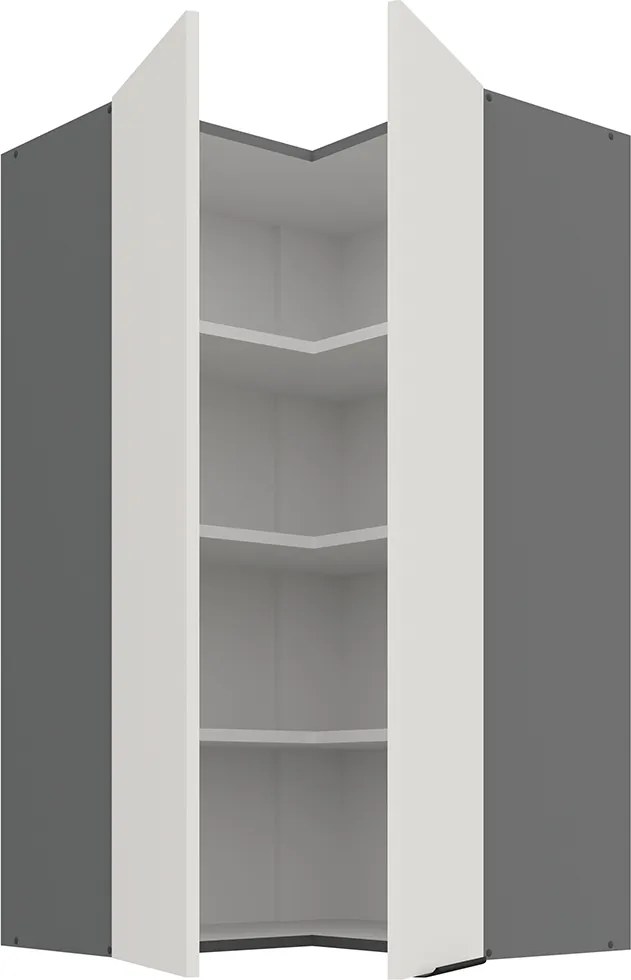 ARIA aw | horní kuchyňská skříňka 60x60 GN-108 2F (90°) rohová s policemi | EXTRA VYSOKÁ | 60x60 cm | antracit/bílá