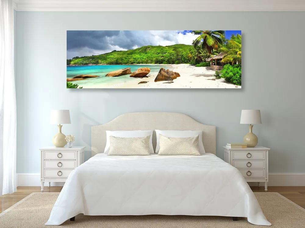 Obraz tropické Seychely Varianta: 120x40
