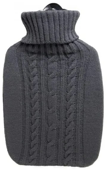Termofor Hugo Frosch Classic pletený obal, 1,8 l, tmavě šedá