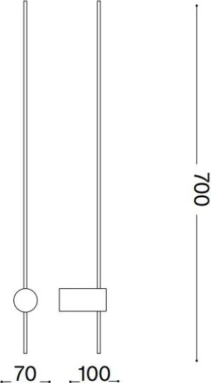 Ideal Lux - LED Nástěnné svítidlo ESSENCE LED/12W/230V 3000K 70 cm CRI 90 černá
