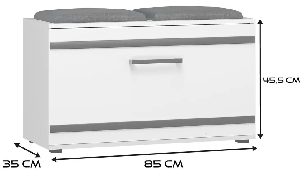 FALCO Botník se sedákem Granát Odstín: Dub artisan