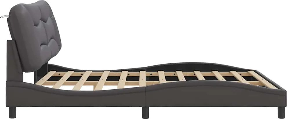 Rám postele bez matrace Hvar šedý 180x200 cm umělá kůže 3208019