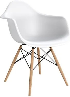 Židle P018V PP bílá, dřevěná nohy hf