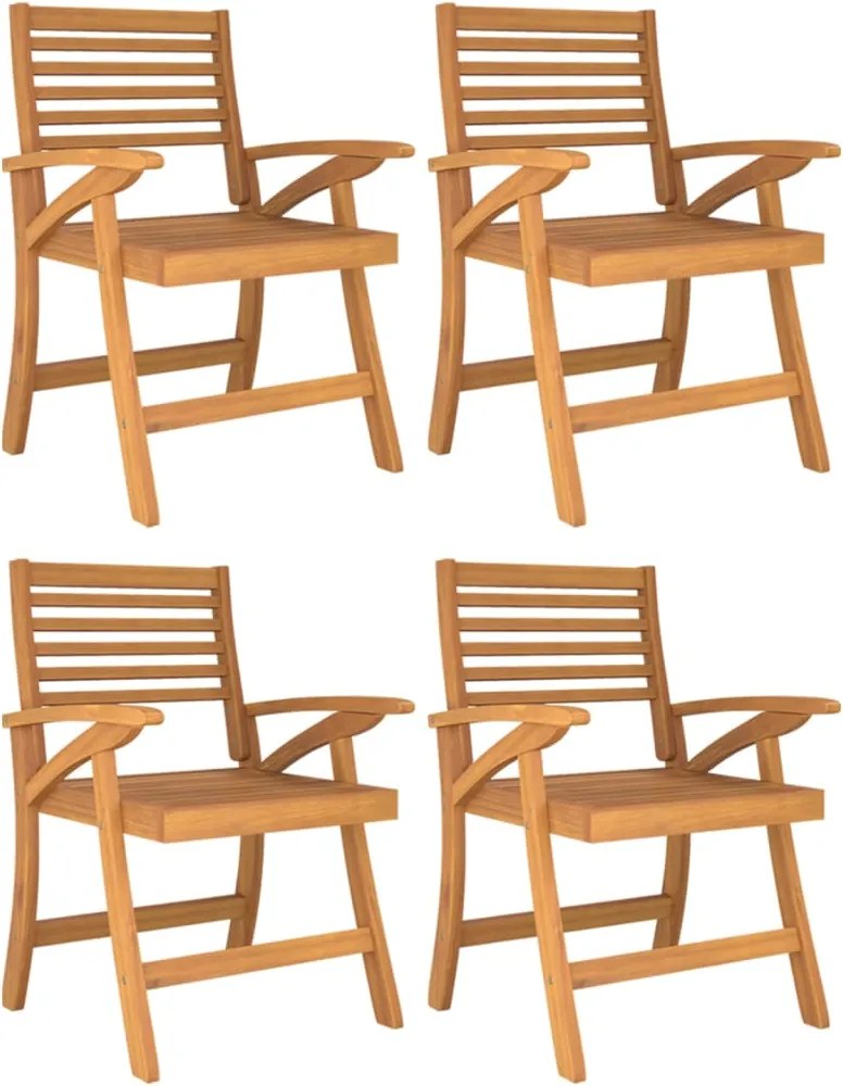 Zahradní židle 4 ks 58 x 58 x 87 cm masivní akáciové dřevo 3156868