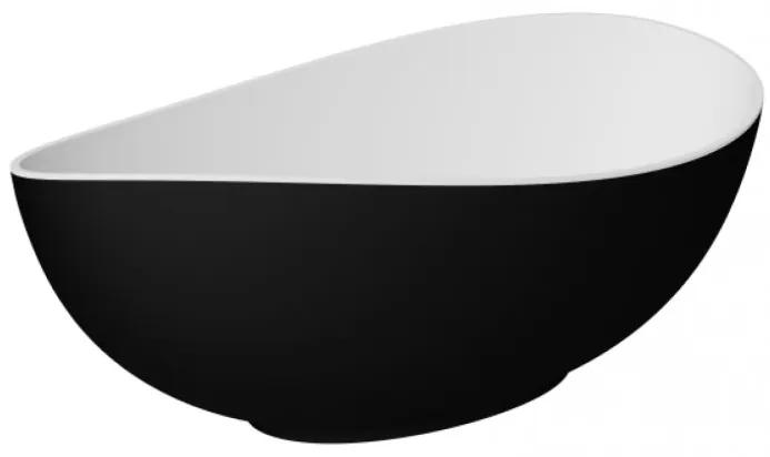 BESCO Volně stojící vana SIYA černá/bílá Barva sifonu - Černá, Rozměr vany - 171,5 × 101 cm VANSIYA170BWB