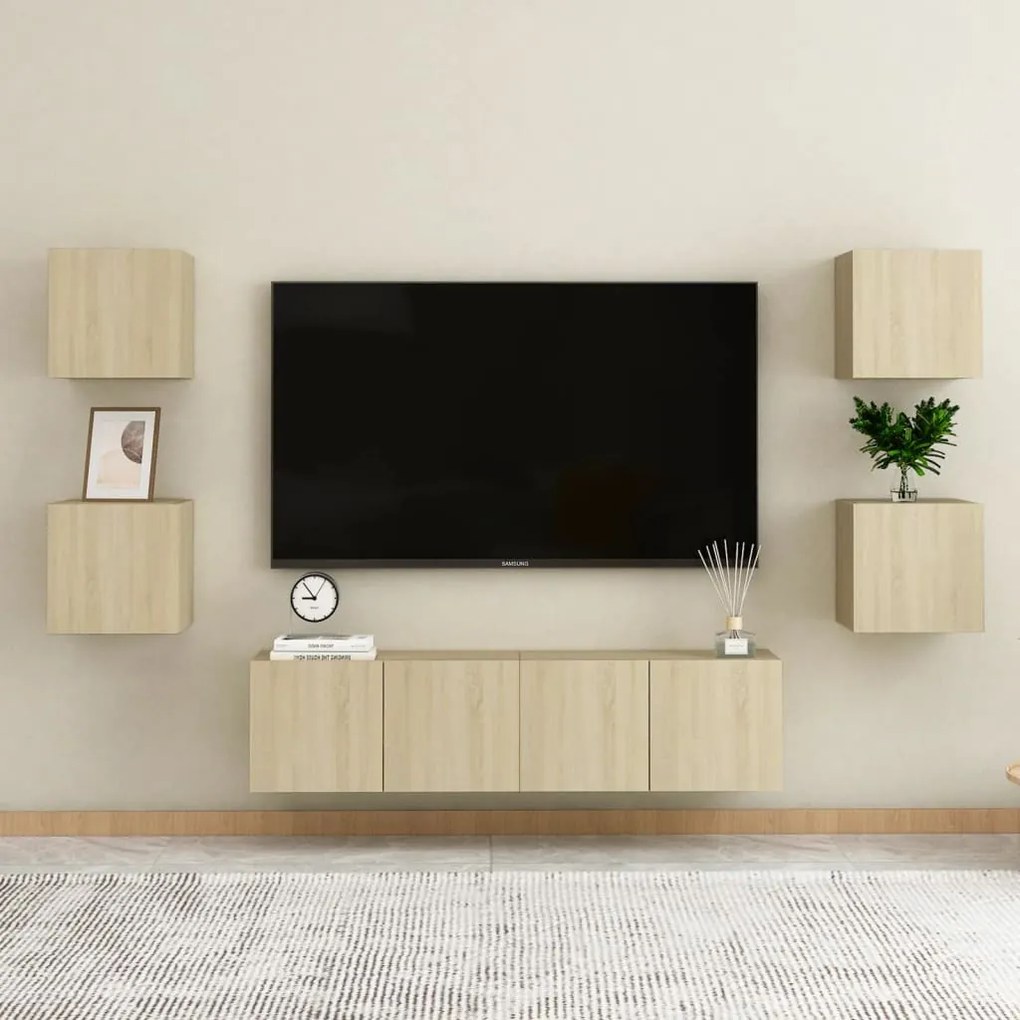 6dílný set TV skříněk dub sonoma kompozitní dřevo 3078975