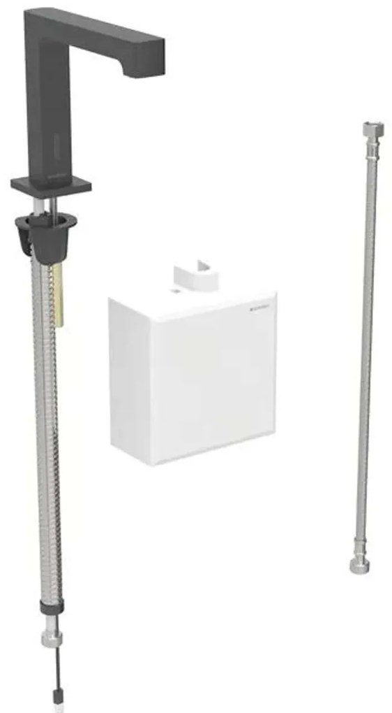 Geberit Brenta - Elektronický umyvadlový ventil, pro studenou vodu, napájení z generátoru, easy to clean, matná černá 116.175.14.1