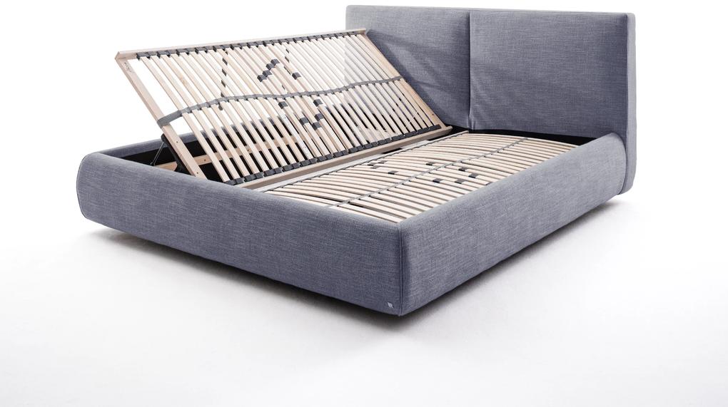 Čalouněná postel ATESIO s úložným prostorem 180x200, modrá