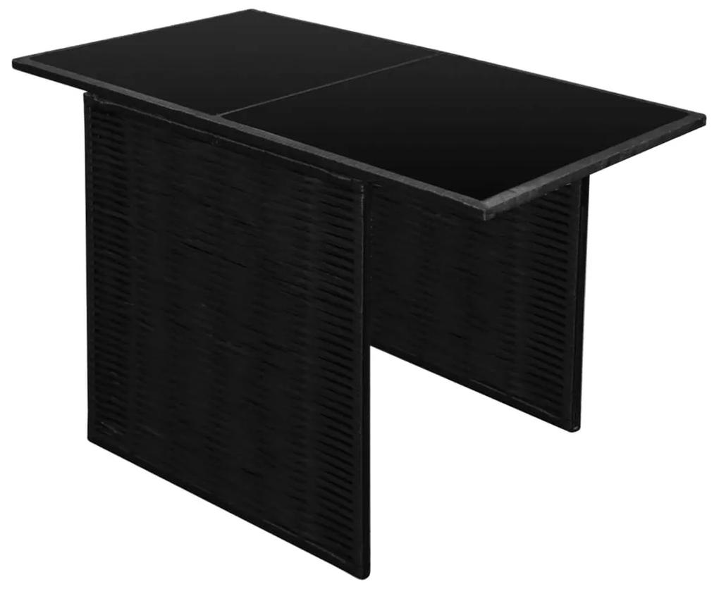 vidaXL 3dílný bistro set s poduškami polyratan černý