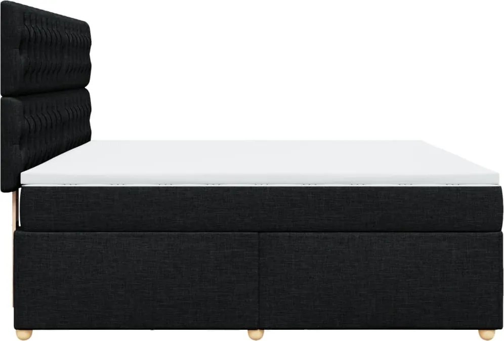 Box spring postel s matrací černá 180x200 cm textil 3291368