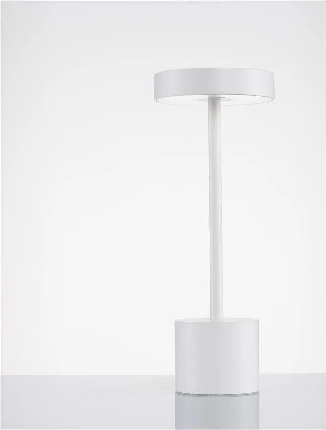 NV 9002863 Venkovní stolní lampa FUMO bílý hliník a akryl LED 2W 3000K 220-240V 163st. IP54 vypínač na těle / USB kabel - NOVA LUCE
