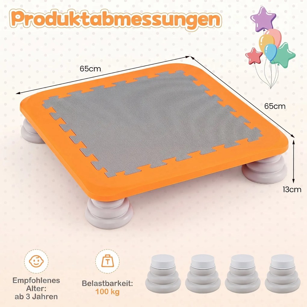 Costway Mini trampolína pro děti 65 cm velký trampolína odrazový – pomerančový