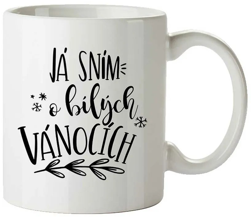 Bohemia Gifts Vánoční hrnek - Já sním o bílých Vánocích, 350 ml