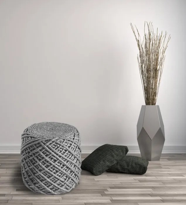 Pletený puf Pouf Royal 888 silver Varianta: Pletený puf Pouf Royal 888 silver