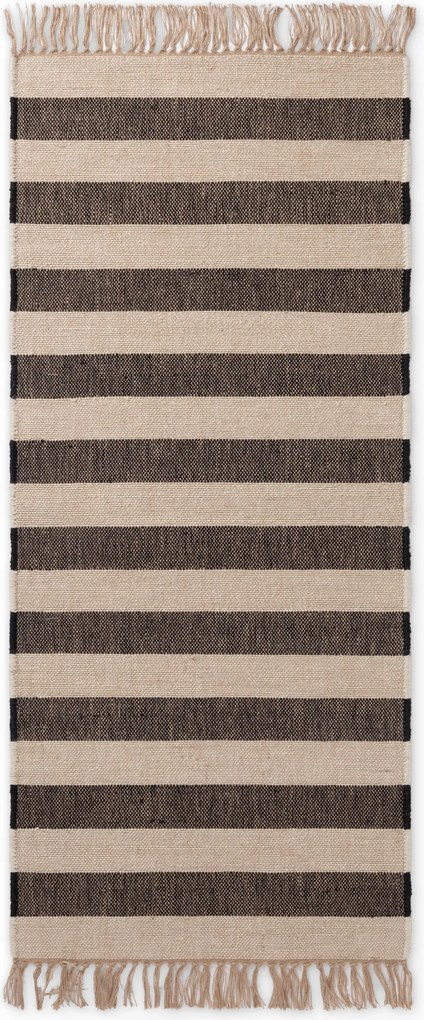 Hanse Home, Běhoun Handloom 106334 Playa White Black, 80x300, černobílá, chodba / předsíň