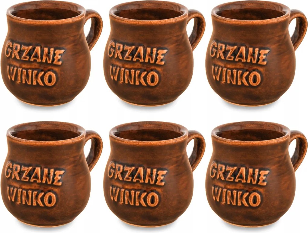 Šálky na svařené víno Kamenné hrnky 250 ml 6 ks jako Dárek