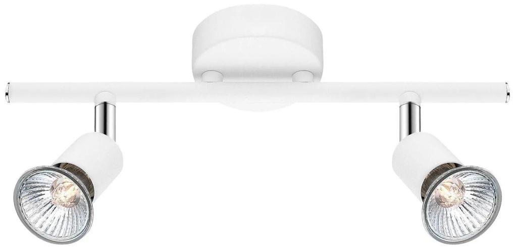 Moderní stropní lišta Base se dvěma nastavitelnými spoty - bílá