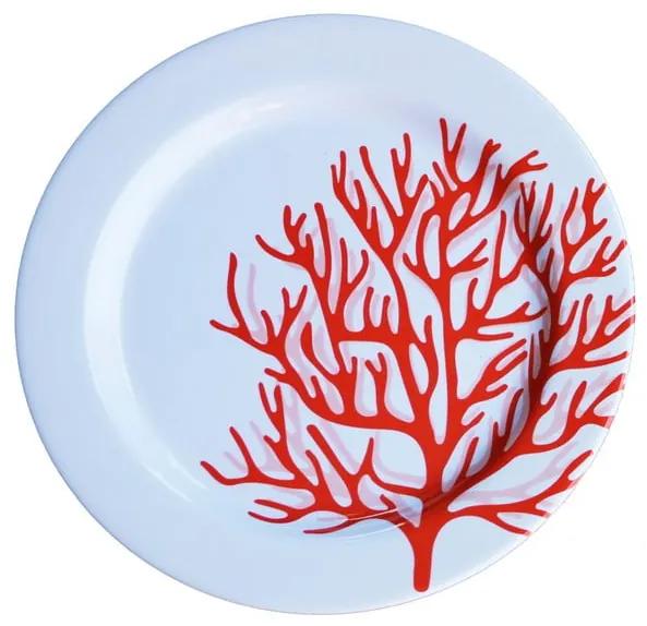 Sada 6 melaminových talířů Sunvibes Caorail Rouge, Ø 25 cm